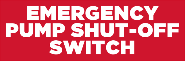 12x4 Pump Decals | Emergency Pump Shut-Off Switch | WFD-117