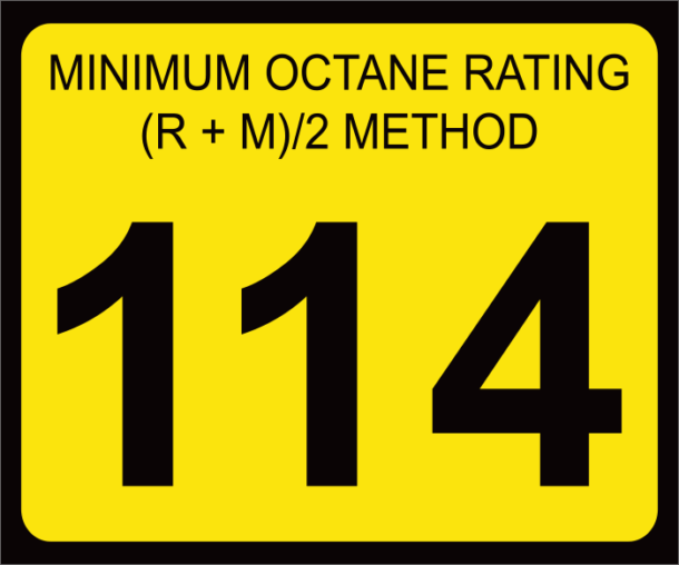 114 Octane Rating Decal Pack - Wilde Signs - Signs, Decals and More!