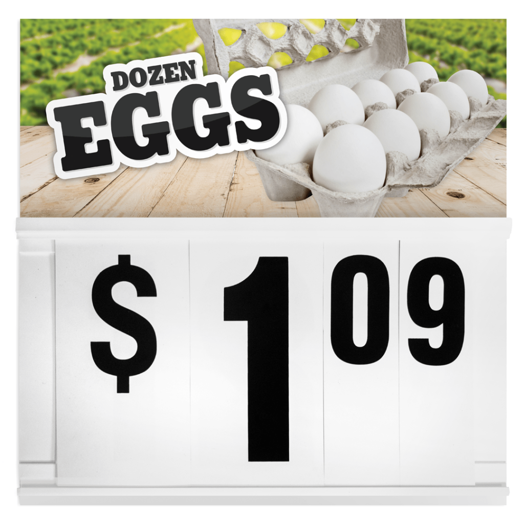 "Dozen Eggs" Spiral Bound Changeable Price Sign - Wilde Signs