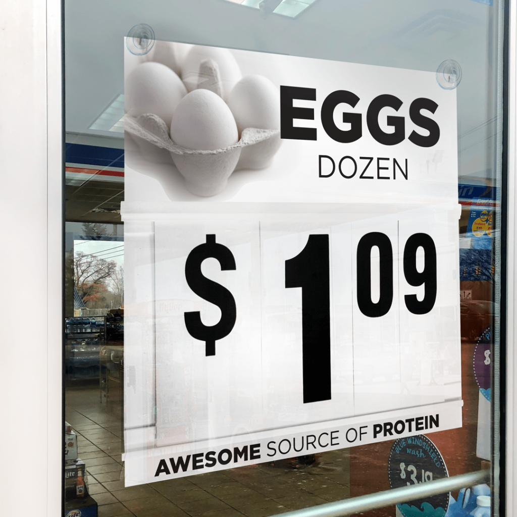 "Dozen Eggs" Spiral Bound Changeable Price Sign - Wilde Signs