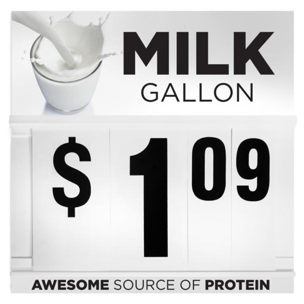 "Milk Gallon" Spiral Bound Changeable Price Sign - Wilde Signs