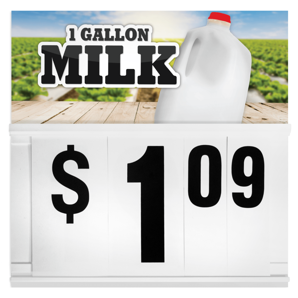 "Milk Gallon" Spiral Bound Changeable Price Sign - Wilde Signs
