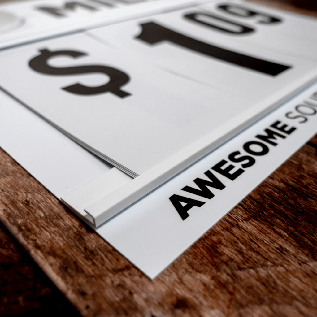 "Milk Gallon" Spiral Bound Changeable Price Sign - Wilde Signs