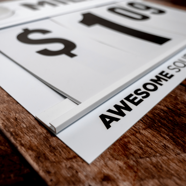 "Milk Gallon" Spiral Bound Changeable Price Sign - Wilde Signs