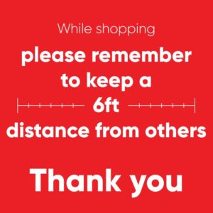 Keep 6ft Distance Window & DoorSigns/Decals - Wilde Signs